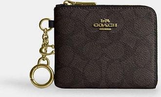 Coach Kleines Portemonnaie Aus Signature-Canvas Mit Rundumreissverschluss