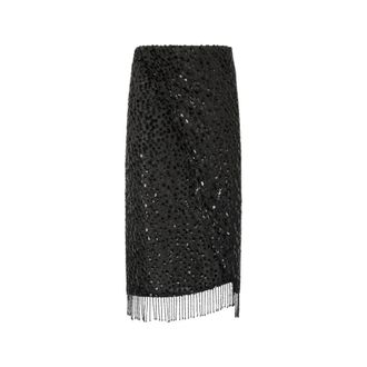 Roberto Cavalli Jupe avec ourlet perl&eacute; - Femme - Jupes - Noir - Taille: 36 FR