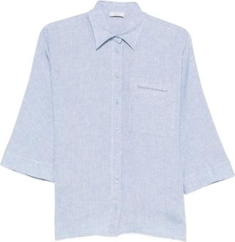 PESERICO Femme, Blouses et Chemises, Bleu, Taille: 38 FR Button Shirt