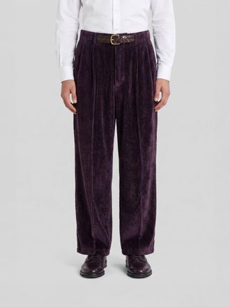 Giorgio Armani Weit geschnittene Hose aus geripptem Viskosesamt