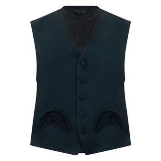 Blaz&eacute; Milano Novalis Feral Satin Gilet - - Suits - Damen - Blau - S