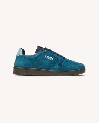 Faguo Baskets en cuir nubuck bleu