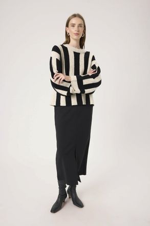 Soaked In Luxury Strickpullover SLBriony Strickpullover Baggy fit black offwhite