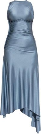 Victoria Beckham Femme, Robes, Gris, Taille: 38 FR Twist Detail Asymmetric Midi Dress