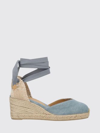 Castaner Espadrilles Chiara en toile avec talon compens&eacute; moyen et liens &agrave; la cheville