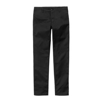 Carhartt Work in Progress Homme, Pantalons, Noir, Taille: W32 Pantalon Noir en Coton Coupe Droite