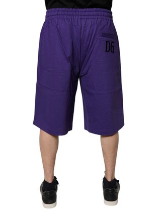 Dolce & Gabbana Cotton Sweat Bermuda Shorts - Purple