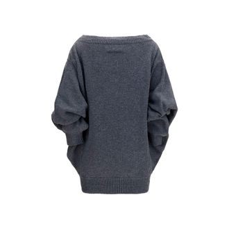 Maison Margiela Womens Gray Wool Oves Aries Casual Dress