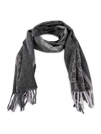 Gucci GG Monogram Cashmere & Wool Scarf - Gray