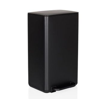 hjh OFFICE Poubelle de Cuisine, 30 litres Clean Natura Softclose Poubelle en métal, Poubelle à pédale avec Seau intérieur, Noir Mat