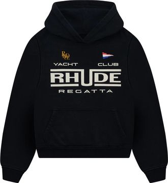 Rhude Homme, Sweatshirts et sweats &agrave; capuche, Noir, Taille: M Cotton Sweat &agrave; capuche