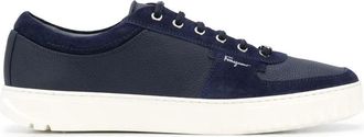 Ferragamo Homme, Chaussures, Bleu, Taille: 35 EU Leather Baskets
