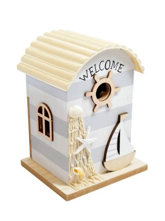 Generic Dekoobjekt Strandhaus Welcome | beige | Strandh&uuml;tte maritim | Holzdeko | 13x18 cm
