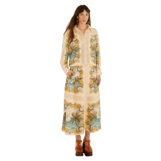Farm Rio Farm Rio, Femme, Blouses et Chemises, Multicolore, Taille: 38 FR Royal Sea Crochet Detail Shirt
