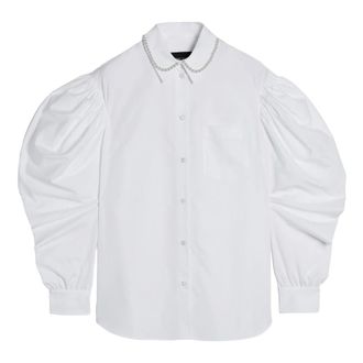 Simone Rocha Beaded Collar Oversized Shirt - - Blouses & Shirts - Damen - Wei&szlig; - 3XS