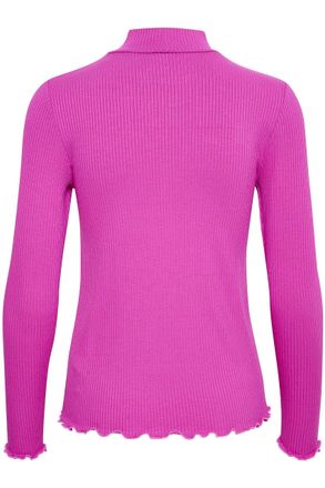 Kaffe Langarm-Shirt KAdrew Damen Langarmshirt Rollkragen Leichter Pullover Langarm Rollkragenpullover Fuchsia Red XL