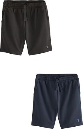 Next Homme Short en Jersey léger 100% Coton, Lot de 2 Noir/Bleu Marine 3XL