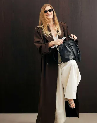 NA-KD Trench-coat long - Marron