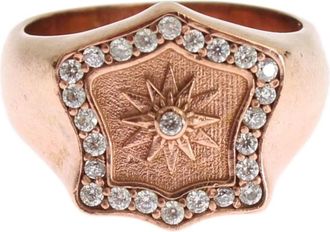 Nialaya Femme, Accessoires, Rose, Taille: 46 MM Bague en Or Rose avec CZ Clair