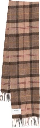 Barbour écharpe frangée à motif tartan - Marron