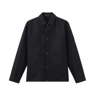 Stone Island Wool Nylon Flannel Ghost Overshirt - - Shirts - Herren - Schwarzk - L