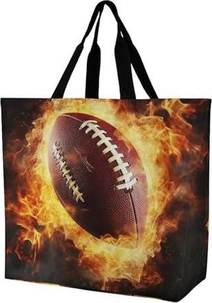 Generic Football Am&eacute;ricain Enflamm&eacute; Sac &Agrave; Bandouli&egrave;re D&eacute;contract&eacute; Sacs Grand Sac Fourre Tout Pour Plage Quotidienne Gym