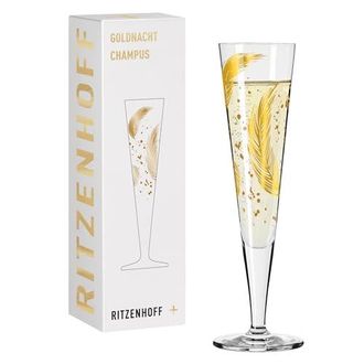 Ritzenhoff Ritzenhoff 1071042 Fl&ucirc;te &agrave; champagne 200 ml - S&eacute;rie Goldnacht n&deg; 42, Lot de 2 - Pi&egrave;ce de designer avec or v&eacute;ritable - Made in Germany