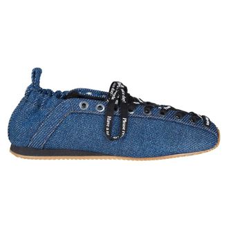 Ganni Ballerina Allacciata Denim - - Shoes - Damen - Blau - 36 EU