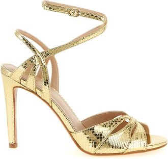 Twinset Femme, Chaussures, Jaune, Taille: 39 EU Sandales en Cuir Lamin&eacute; avec Imprim&eacute;