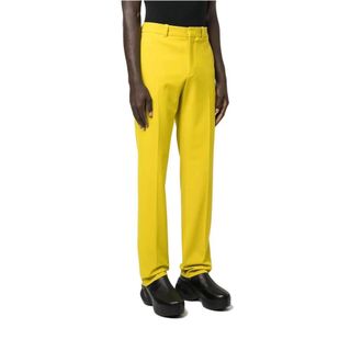 Botter Slim Fit Hose mit Rei&szlig;verschluss Saum - - Trousers - Herren - Gelb - S