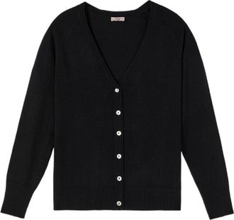 Oltre Femme, Pulls, Noir, Taille: 40 FR Cardigan en maille viscose m&eacute;lang&eacute;e