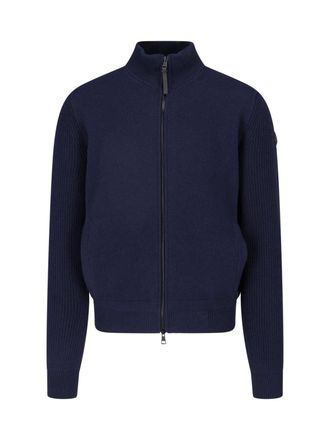 Moncler Cardigan In Virgin Wool And Cashmere