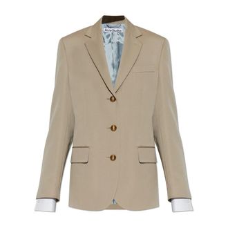 Acne Studios Veste en laine &agrave; revers ouverts - Femme - Vestes - Beige - Taille: 42 FR