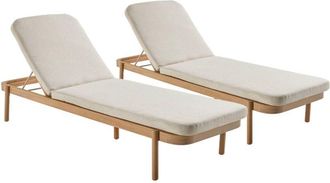Sweeek 2er-Set Liegest&uuml;hle aus Akazienholz, verstellbar