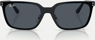 Ray-Ban Rb3784d - Eckige Sonnenbrille in Silberoptik mit grauen Gl&auml;sern