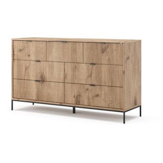 Vicco Sideboard Eliza, Viking Oak, 140 x 81 cm mit 7 Schubladen