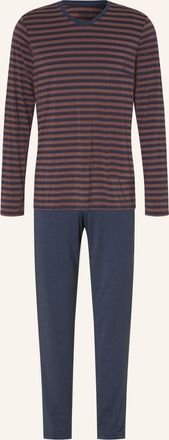 Schiesser Schlafanzug Long Life Soft blau