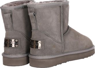 OOG Generation Damen Wildlederstiefel mit Echt-Leder, Klassik, kurz mit Fell gefüttert, Outdoor, Casual Boots, Winterstiefel, Klassisch in Grau