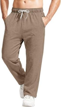 Generic Pantalon de jogging pour homme - Coupe droite - Pantalon de sport long d&eacute;contract&eacute; - Pantalon de surv&ecirc;tement - Taille &eacute;lastique - Avec cordon de serra