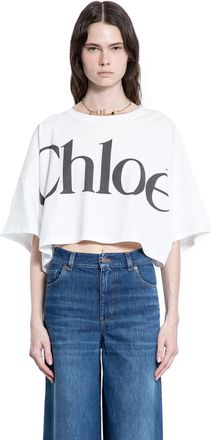 Chloé Cropped Boxy Faded Logo T-Shirt