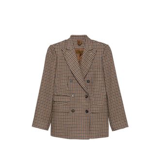 Max Mara Houndstooth Double-breasted Jacket