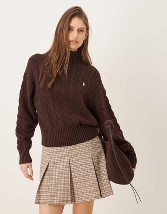 Polo Ralph Lauren Pull &agrave; col zipp&eacute; - Marron-Brown