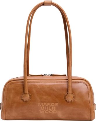 Marge Sherwood Femme, Sacs, Brun, Taille: ONE Size Soft Boston Pull-Up Leather Ew Piping Bag