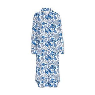 MC2 Saint Barth Femme, Robes, Bleu, Taille: 40/42 FR Robe chemise maxi avec poches