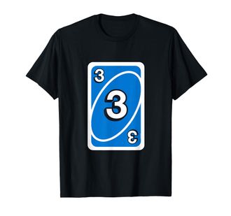 Uno Halloween Blue 3 Karte T-Shirt