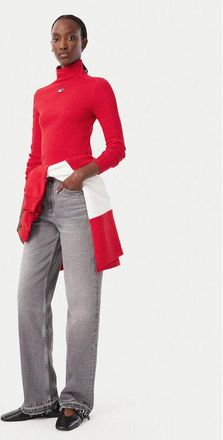 Tommy Jeans Rollkragenpullover DW0DW23251 Rot Slim Fit