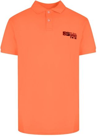 Plein Sport Basic Kurzarmkragen-Logo-Polo-Shirt in Orange