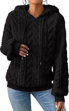 Onsoyours Sweat &Agrave; Capuche pour Femme Pull en Tricot &Agrave; Capuche pour Femme Veste dhiver D&eacute;contract&eacute;e &Agrave; Manches Longues Pull &Agrave; Capuche Femme Sweatshirts Femme Swea