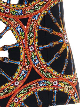 Dolce & Gabbana Sicilian Carretto Print Swimsuit - Multicolor