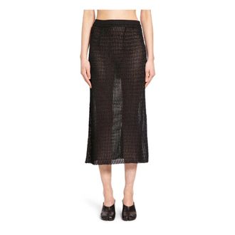 Maison Margiela Rippstrick-Midirock - - Skirts - Damen - Schwarzk - XS